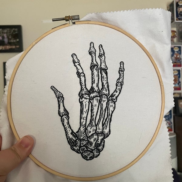 Skeletal Hand Embroidery Pattern - DIY Digital Download - PDF Pattern ...
