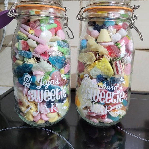 Personalised Sticker/label/decal for Sweet Jar... Add Your Own Name ...