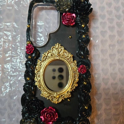 Gold Mirror and Red Roses Baroque Style Decoden Phone Case for All ...