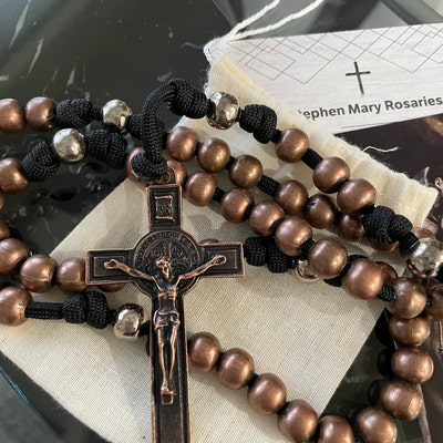 Black and Copper Rosary - Etsy