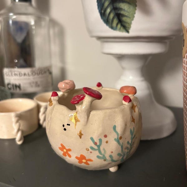 The Enchanted Bears! Handmade Ceramic Hanging Planter Succulent Cactus ...