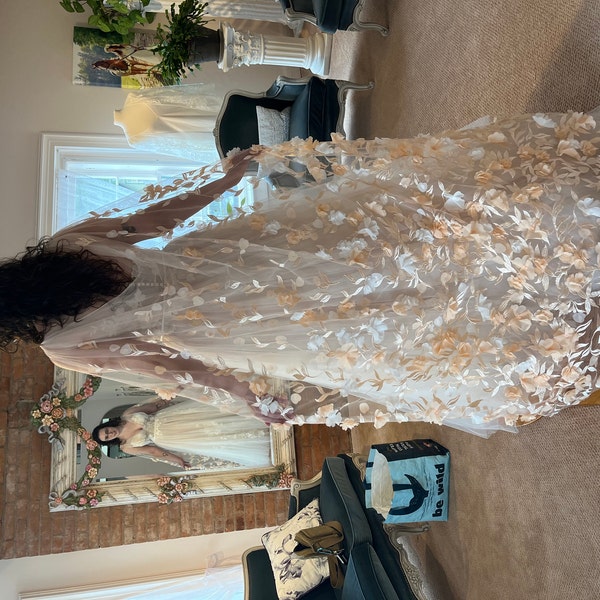 POPPY - Colourful Wildflower Embroidered Wedding Veil. Handmade to ...