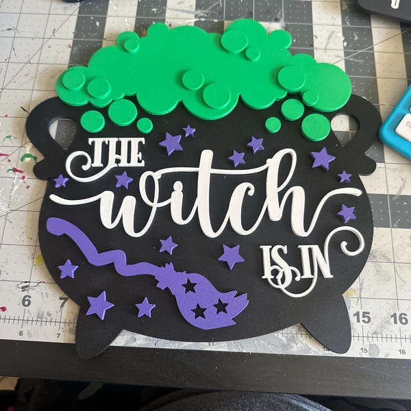 The Witch is in Sign SVG | the Witch is in SVG | Glowforge Halloween ...