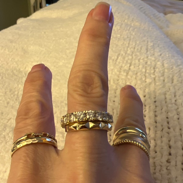 14k Solid Gold Spike Ring, Stackable Ring, Studded Gold Ring, 14k Rose ...