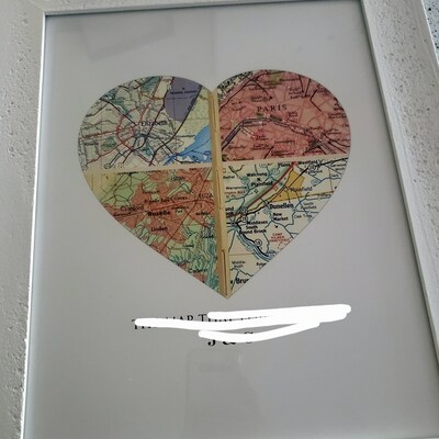 Custom Heart Map, Unique Wedding Gift for Couple, Personalized Map ...