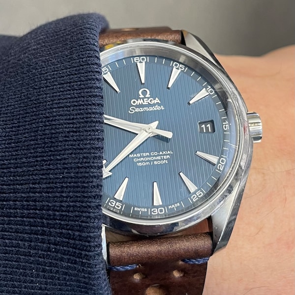 Horween Shell Cordovan Navy Half Padded Leather Watch Strap - Etsy