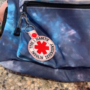 Type 1 Diabetic Insulin Dependent Key Chain/ /snap Tab Medical - Etsy