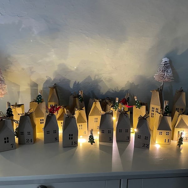 Advent Calendar Christmas Village House Kit, DIY Make Your Own - Etsy