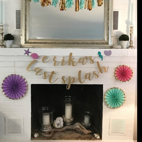 Last Splash Banner With Personalized Name, Mermaid Bachelorette Party ...