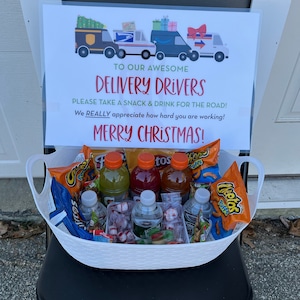Christmas Delivery Driver Snack & Drink Sign, Christmas Deliveries ...