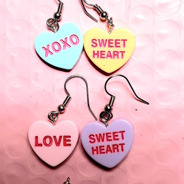 Valentine's Day Conversation Heart Charms, Candy Heart, Pendant ...