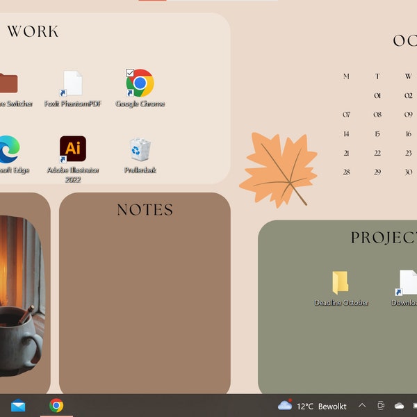 Fall Themed Desktop Organizer | EDITABLE | Calender Fall Season ...