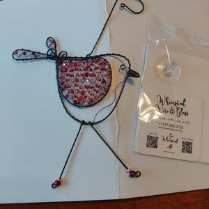 RED Wire Bird Suncatcher Bird Decor Colorful Window Light - Etsy
