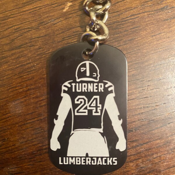 Football Player Gift - Dog Tag Keychain With Player's Prayer - Super ...