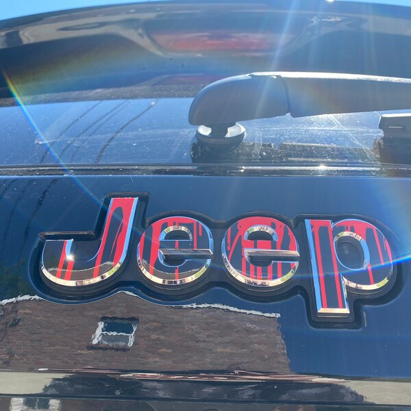Jeep Emblem Overlay Decals - Dripping Red - Etsy