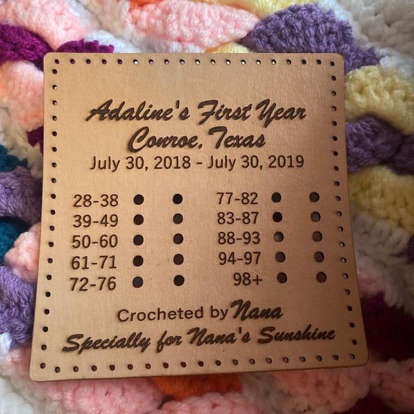 Leather Yarn Chart | Sew-on Temperature Blanket Tag | Color Chart ...