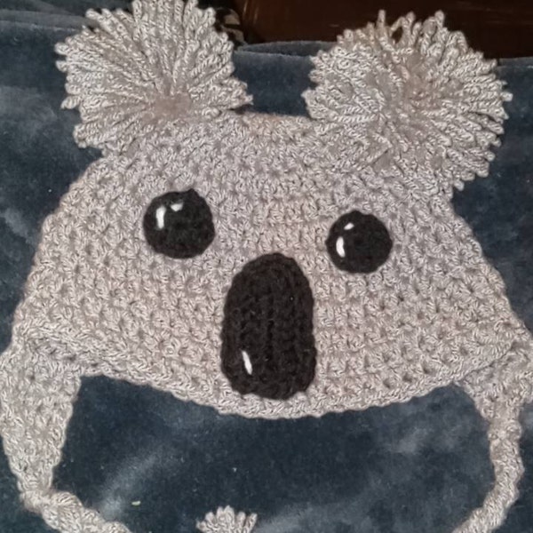 Crochet Hat Pattern, Crochet Koala Hat Pattern/ Crochet Animal Hat ...