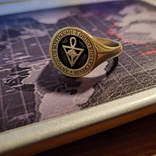Spiritual Symbol of Ancient Ring, Silver Rosae Crucis Signet Ring ...