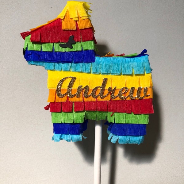 1x Mini Piñata Cake Topper With Name, Fiesta Baby Shower, Fiesta ...