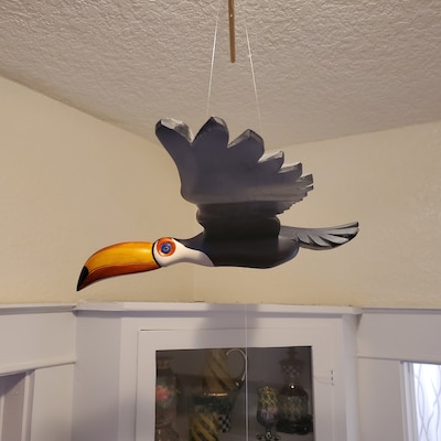 Toucan Bird Mobile Art Exotic Bird Wooden Flying Bird Mobile Toucan ...