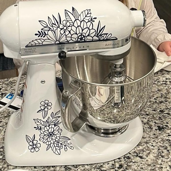 Floral Inspired Design Kitchenaid Mixer Decal Sticker| Kitchen Mixer ...