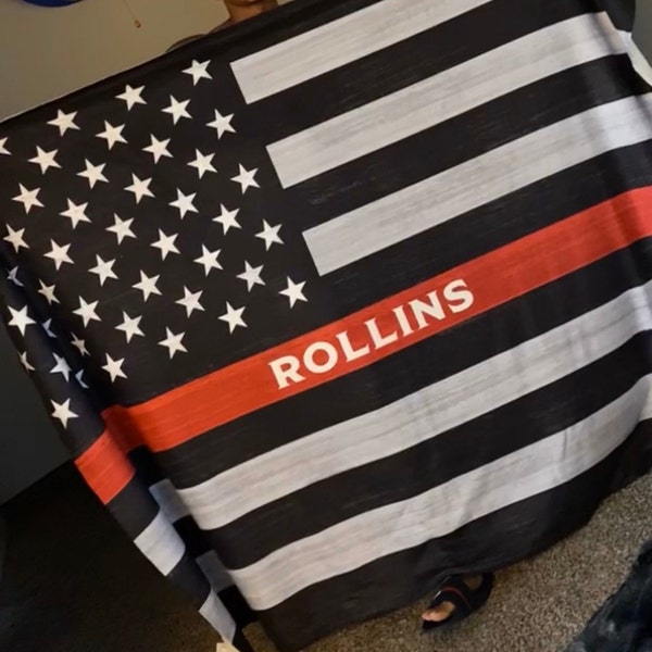 Thin Red Line Firefighter Blanket | Custom Firefighter Gift ...