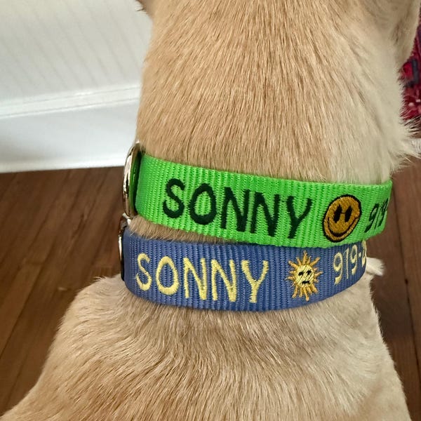 Personalized Custom Made Embroidered Dog Collars - Etsy