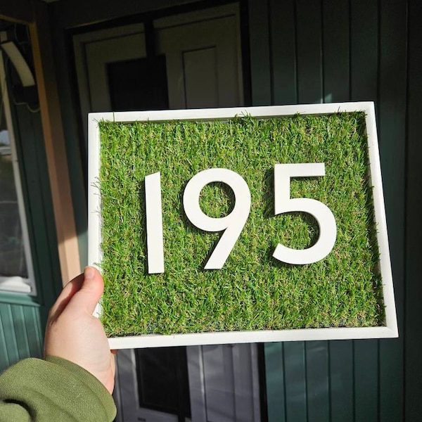 Modern House Numbers - Hidden Fixings - Floating House Numbers - Black ...