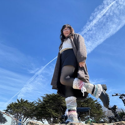 Hand Knitted Skinny Scarf, Colorful Fun Striped Y2k Fall Accessory - Etsy