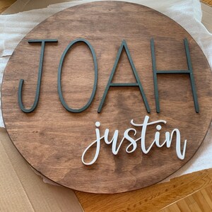 Last Name Sign All Wood 3D Hand Cut Cursive Name Farmhouse | Etsy