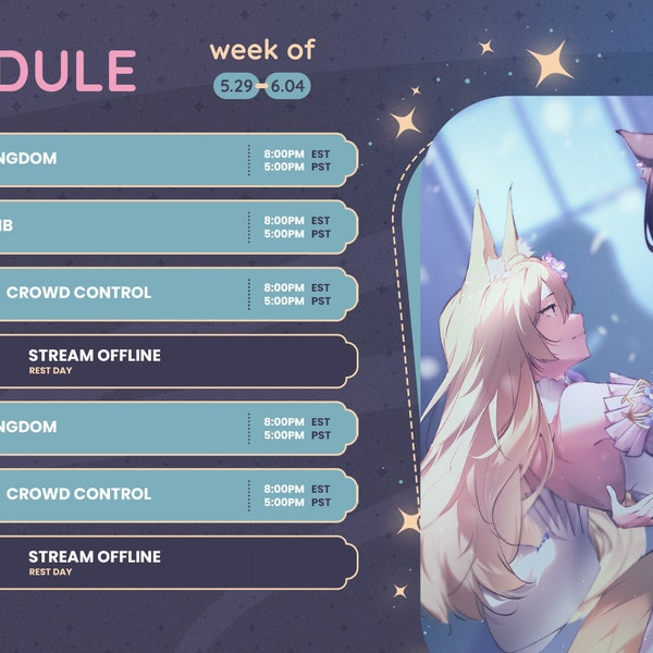 Glowing Stars Stream Schedule | Vtuber Schedule | Simple Weekly ...