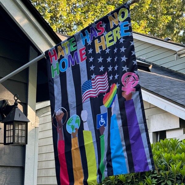 Inclusive Rainbow Peace Flag, Diversity Flag, Kindness Yard Art, Anti ...