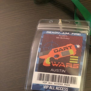 Dart Wars VIP Badge, Dart Wars Party, Dart Wars Party All Access Pass ...