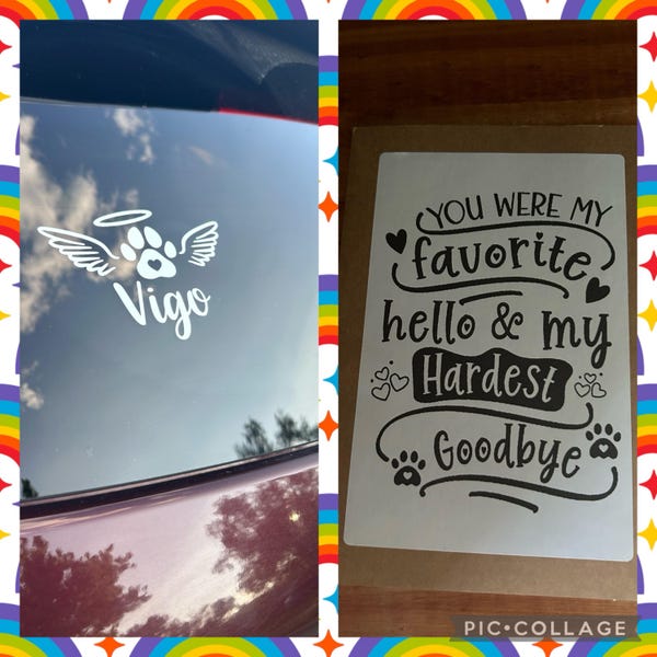 Personalized Dog Memorial Decal, Dog Remembrance, Dog Name Decal, Vinyl ...