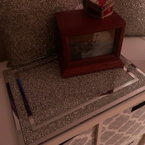 Silver Mirror Glass LOVE Sign Wall Hanging Art Plaque Crushed | Etsy