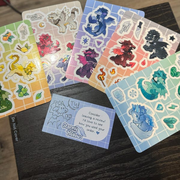 Cute Rainbow Dragon Sticker Sheets | Decorative Fantasy Journal ...