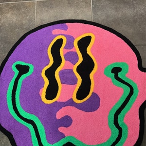 Tufted Custom Rug Trippy Face Rug Skull Rug Home Decor - Etsy