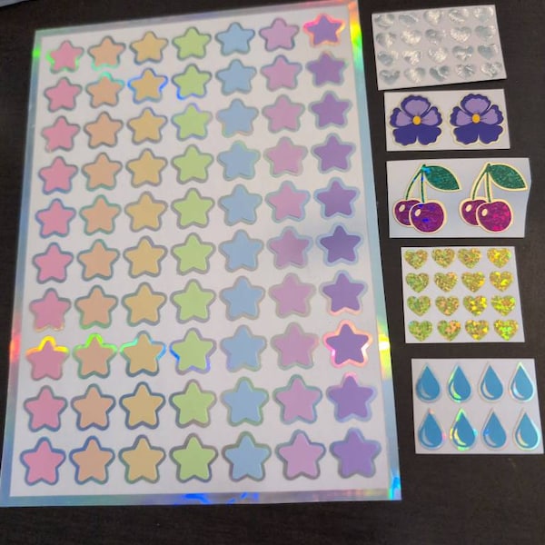 Pastel Rainbow Star Stickers, Set of 70 Small Soft Color Kawaii Stars ...