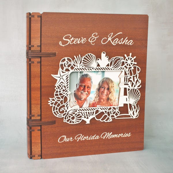 Personalized Wood Photo Album, Every Love Story, Vacation Album ...