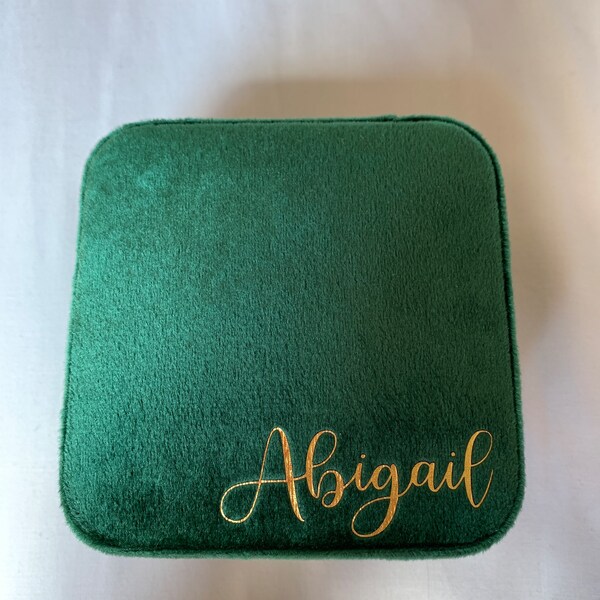 Personalised Velvet Jewellery Box - Etsy