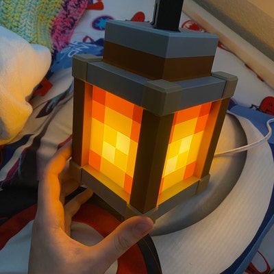 Pixelated Night Light Lantern Night Lamp Birthday Gift Kids Bedroom ...