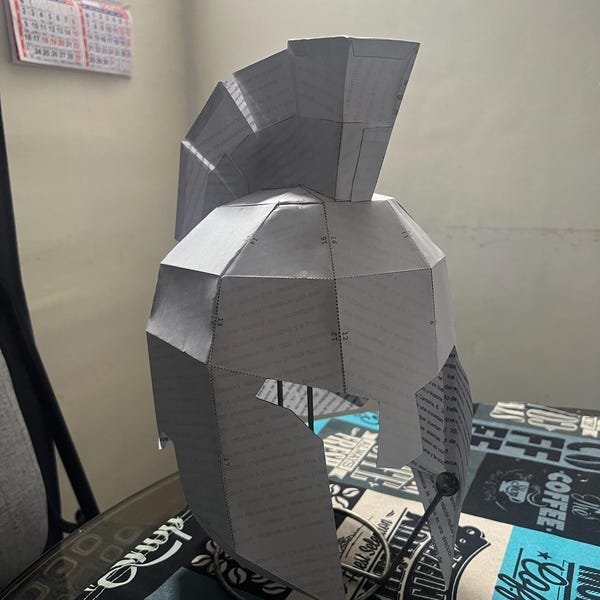 Greek Helmet Base Cardboard Template - Spartan or Troy DIY Armor ...