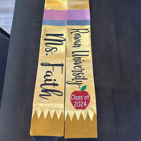 Apple on Stole Graduation Teacher Pencil Stoles *fast Shipping ...