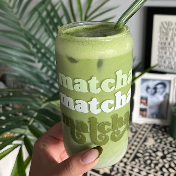 This Girl Runs on Matcha Cup, Bamboo Lid, Glass Straw, Beer Can Glass ...