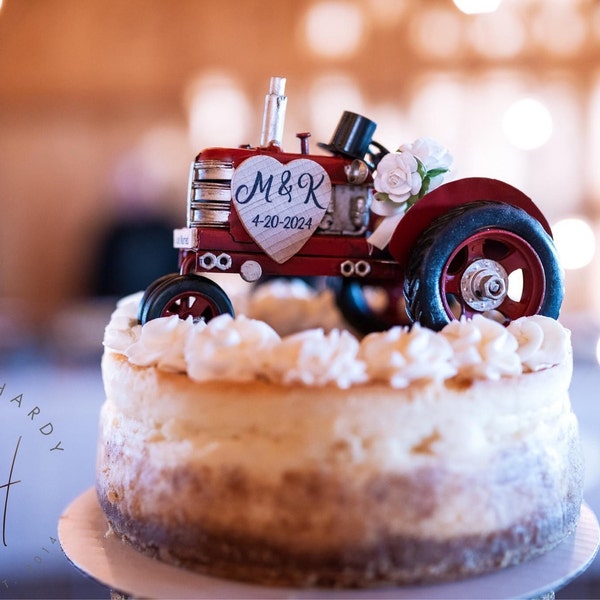 Farmhouse Motorcycle Wedding Cake Topper / Barn Wedding Cake Topper ...