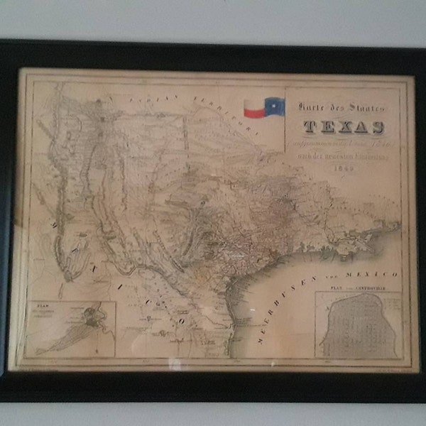 1849 Map of Texas Old Texas Map, TEXAS, Map of Texas, Vintage Map ...