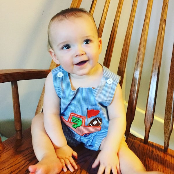 Gator Truck Gingham Jon Jon Jumper 9 Months 1T, 2T., 3T FREE SHIPPING ...