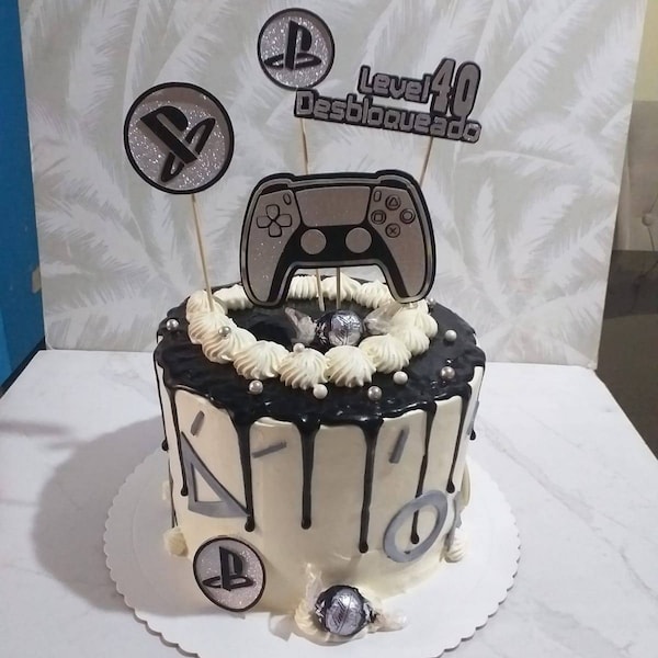 GAMER CONTROLLER SVG Cake Topper or Birthday Card, Svg Dxf Eps Png ...