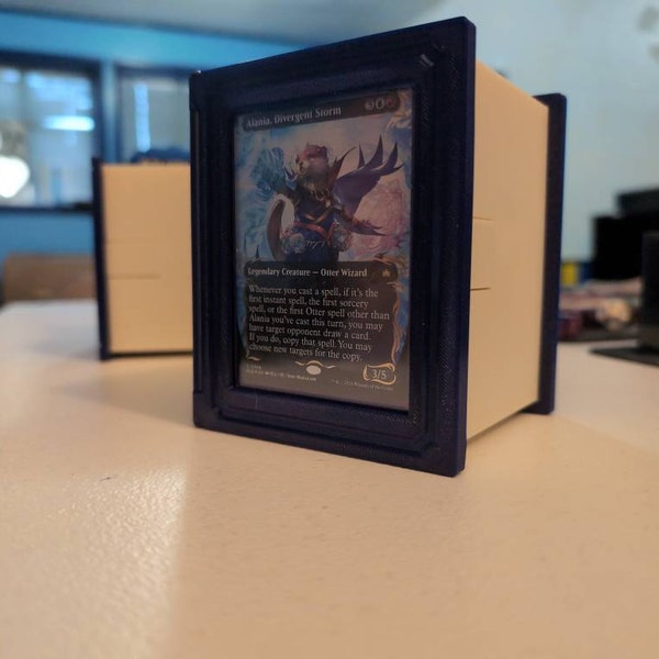 MTG Commander Sized Deck Box W Toploader Slot and Dice Compartment Tray ...