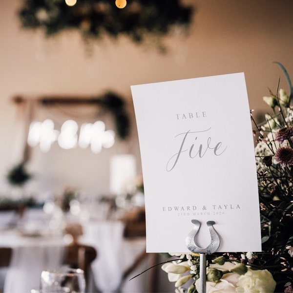 Personalised Printed Wedding Table Numbers | Cardstock Table Numbers ...